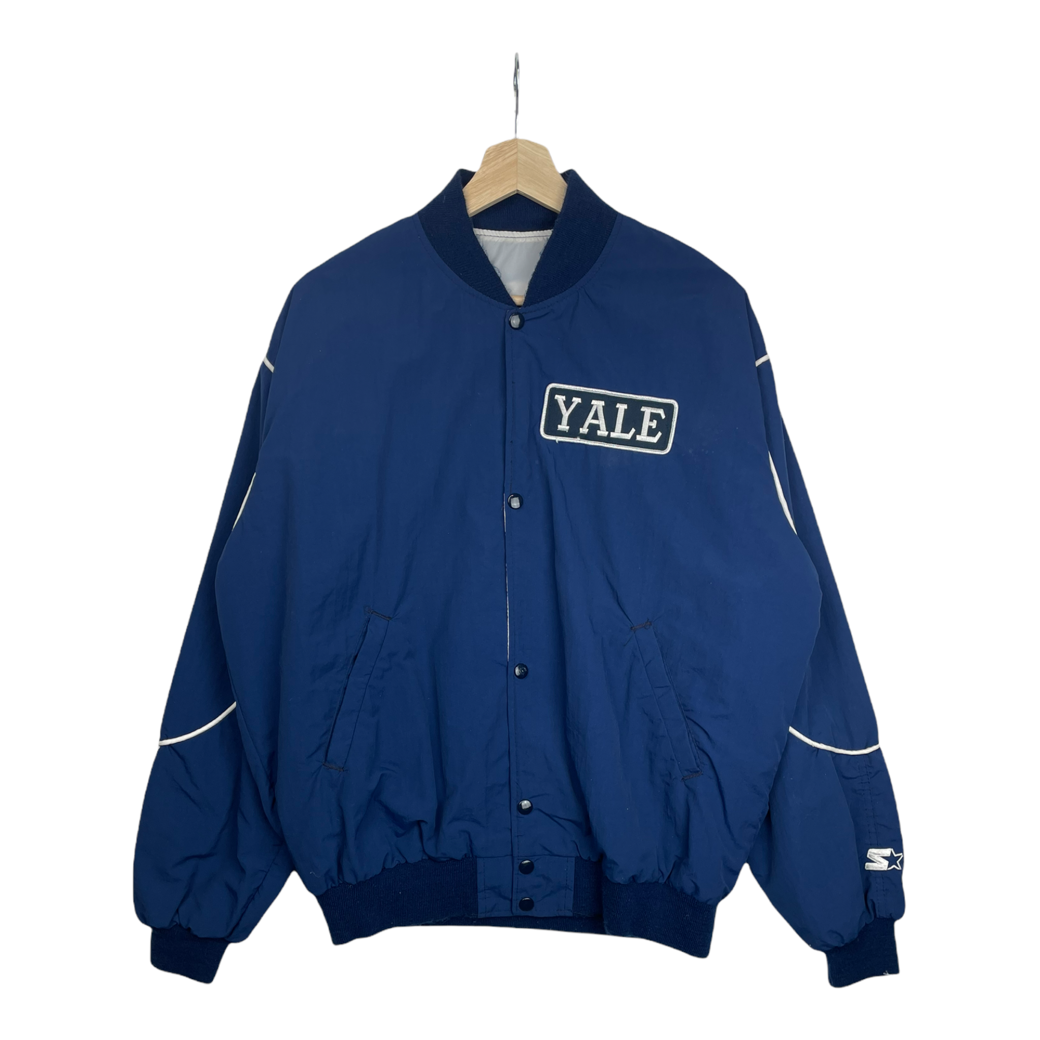 80s Starter Yale NCAA Jacket Blue L – PopeVintage